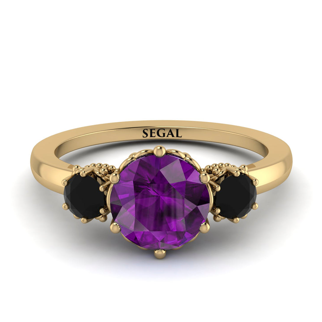 Classic 3 Stone Amethyst Engagement Ring - Sofia No. 307 – Segal Jewelry