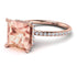 Trendy Hidden Halo Morganite Princess Cut Engagement Ring - Daria No ...