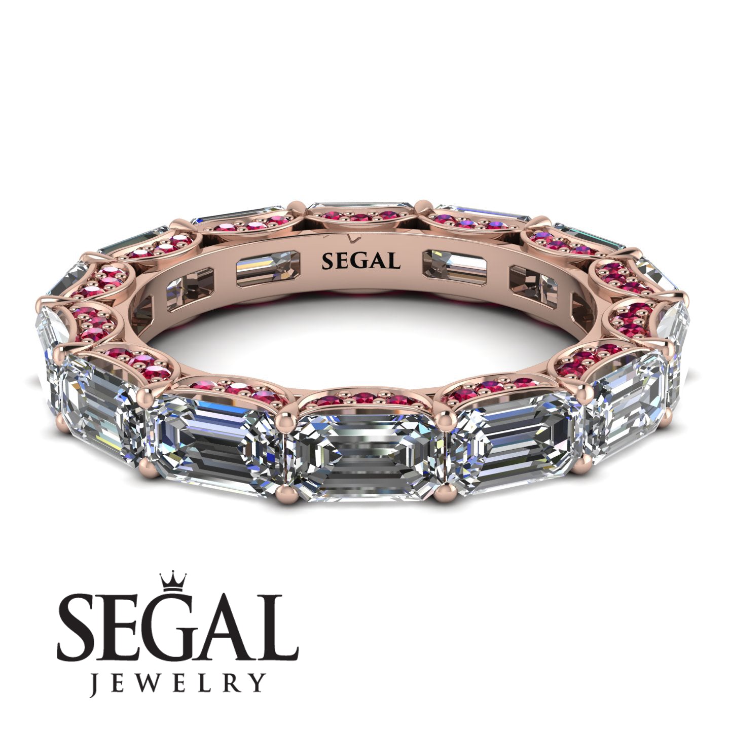 Eternity Emerald Hidden Diamonds Band - Ember No. 47 – Segal Jewelry